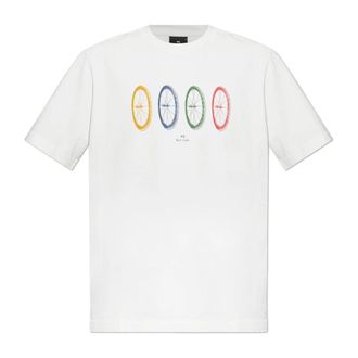 Paul Smith Baumwoll-T-Shirt mit Print - - Tops - Herren - Wei&szlig; - XL