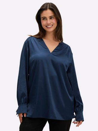 Sheego Klassische Bluse Tunika Langarm