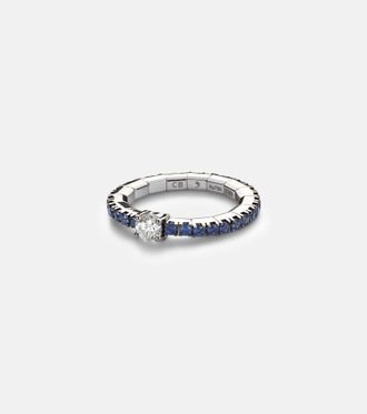 Bucherer Bague Stretchy en or blanc 18 ct, diamants et saphirs