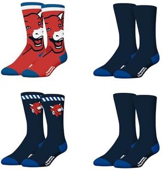Freegun Chaussette Homme La Vache Qui Rit, Chaussettes Homme Coton, Douces et Confortables (Lot de 4), Taille 39/42