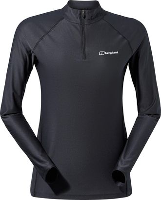Berghaus Damen 24/7 Half Zip Langärmeliges Tech Baselayer T-Shirt, Schwarz, 36 EU