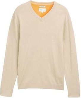Tom Tailor 1039811 Pull-Over Homme, 28596 - Beige Doux Mélangé, 3XL