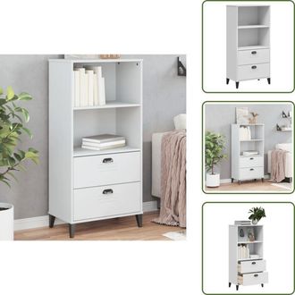 vidaXL The Living Store B&uuml;cherschrank VIKEN Wei&szlig; 60x35x123 cm Holzwerkstoff - Industrielles Design - B&uuml;cherregal - Holzwerkstoff Regal - Wei&szlig;er B&uuml;chertisch