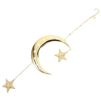 Angoily Ramadan H&auml;ngedekoration Mond und Stern aus Metall Goldener Mond Sonnenf&auml;nger f&uuml;r Innen Au&szlig;en Festliche Eid Mubarak Deko
