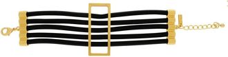 Dansk Copenhagen Skandinavisches Offenes Quadratisches Lederarmband - - Accessories - Damen - Schwarzk - ONE SIZE