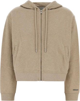 Maison Kitsun&eacute; Femme, Sweatshirts et sweats &agrave; capuche, Beige, Taille: 38 FR Comfort Zipped Light Fleece Sweat &agrave; capuche