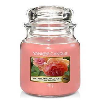 Yankee Candle Company Duftkerze im Glas (mittelgroß) | Sun-Drenched Apricot Rose | Brenndauer bis zu 75 Stunden