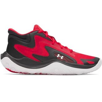 Under Armour JET 25, chaussures de sport unisexe, chaussures basket avec semelle interm&eacute;diaire Micro G, Unisexe, Red / Black / White, 9.5, Red / Black / White, 42.