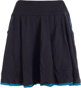 vishes Alternative Bekleidung - einfarbiger kurzer Damen-Rock Mini-Rock Tanz-Rock Baumwollrock schwarz 44