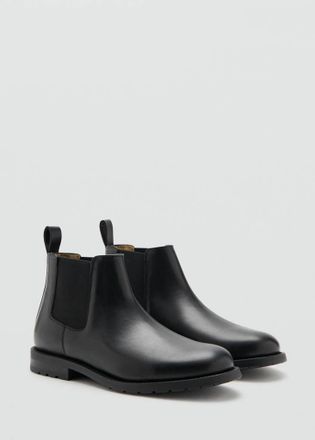 Mango Bottines chelsea cuir noir - Homme - 40 - MANGO MAN