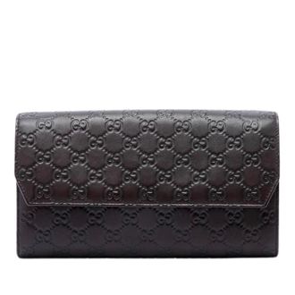 Gucci Pre-owned Pochette en Cuir Emboss&eacute; - Femme - Pre-owned - Brun - Taille: ONE Size