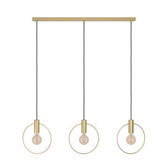 Eglo Pendelleuchte Manizales, 3 flammige H&auml;ngelampe minimalistisch, elegant, H&auml;ngeleuchte aus Metall in Messing, Esstischlampe, Wohnzimmerlampe h&auml;ngend mit