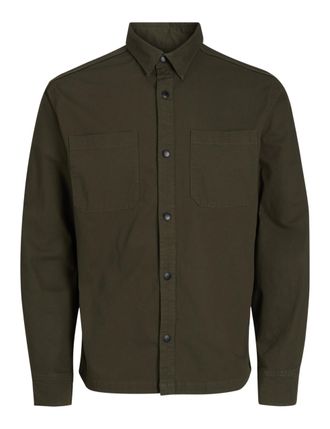 Jack & Jones JACK&JONES Herren JCOLOGAN Ripstop Overshirt LS Freizeithemd, Forest Night, Small