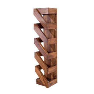 Invicta Interior Invicta Interior riess-Ambiente Massives Weinregal MAKASSAR Sheesham Stone Finish für 5 Flaschen Regal Wandregal für Weinflaschen Holzregal Flaschenre