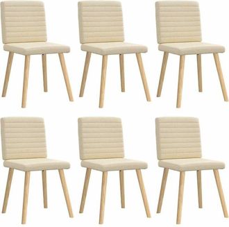 vidaXL Vidaxl - Chaises à manger lot de 6 crème tissu