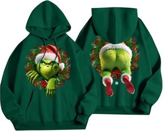 Generic Le Grinch Sweat A Capuche Femme Sweet Deguisement Christmas Polaire The Sweatshirts Vêtements Noël Plaid Vetement De Pull Chaud Adulte 2025 Pilou Noel