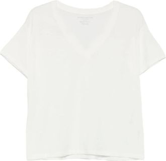 Majestic Filatures Femme, Tops, Blanc, Taille: 38 FR T-shirt col V