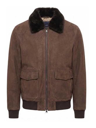 Barba Blouson En Cuir - Marron Fonc&eacute;