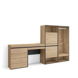 Skraut Home | Schuhregal, Schuhschrank | Schuhaufbewahrung | 247x145x35 cm | F&uuml;r Schlafzimmer, Zimmer | Offener Kleiderschrank | Kommode mit Schubladen | Schminkt