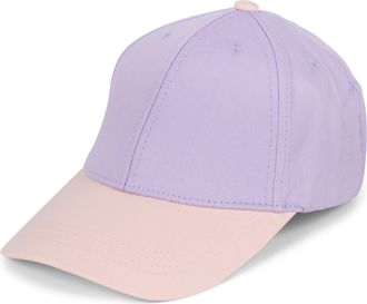 styleBREAKER Unisex Baseball Cap zweifarbig Pastell oder kr&auml;ftig | 6-Panel Cap Mehrfarbig verstellbar mit Schnalle | Sommer Basecap aus Baumwolle, Farbe:Flieder-Ro