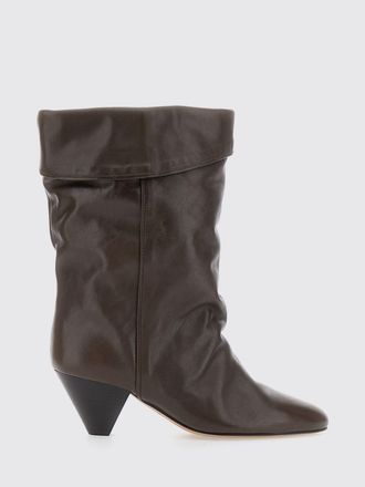 Isabel Marant Kniehohe Dalby-Stiefel aus Leder in Knitteroptik mit Kegelabsatz