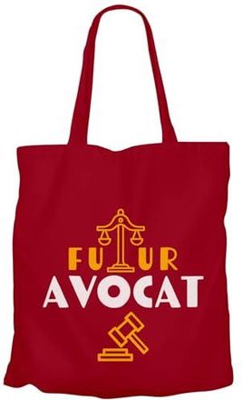 Fabulous Tote Bag Sac Shopping en Toile Rouge - Futur Avocat M&eacute;tier Justice - 10 L