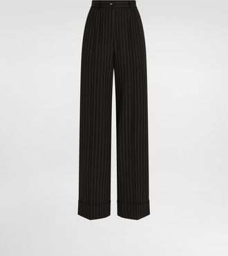 Dolce & Gabbana Pinstripe Bi-stretch Wool Trousers - Frau Hosen Und Shorts n/d Wolle 36