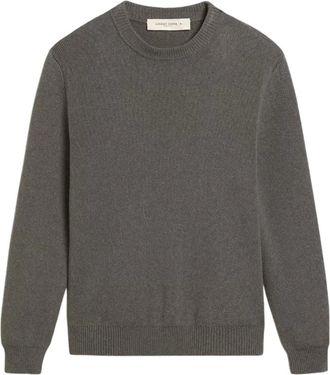 Golden Goose Homme, Pulls, Gris, Taille: XL Pull avec Logo Contrastant et &Eacute;toiles Dor&eacute;es