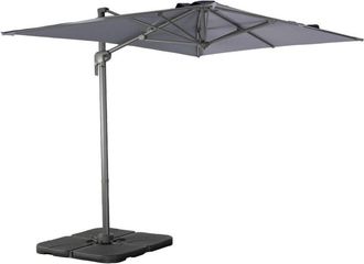 Sweeek Parasol d&eacute;port&eacute; rectangulaire 2x3m + dalles &agrave; lester - Antibes - Beige - Parasol excentr&eacute; inclinable. rabattable et rotatif &agrave; 360&deg;
