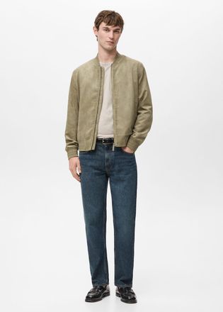 Mango Bomberjacke mit Wildleder-Effekt khaki - Herren - XXL - MANGO MAN