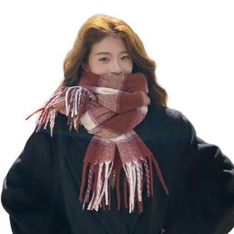 Generic QXDZSW &Eacute;charpe imitation cachemire pour femme - Sensation dhiver - Ch&acirc;le chaud - Mignon et polyvalent - &Eacute;charpe &agrave; carreaux pour femme, Scarf31, 200x65