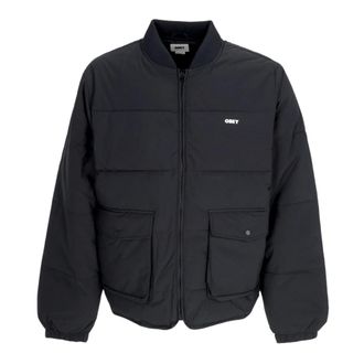 Obey Schwarze Daunenjacke mit Jersey-Kragen - - Jackets - Herren - Schwarzk - XL