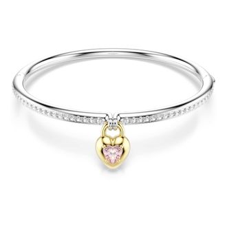 Swarovski Idyllia Armreif, Verschiedene Schliffe, Herz, Rosa, Metallmix