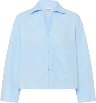 MY ESSENTIAL WARDROBE Femme, Blouses et Chemises, Bleu, Taille: 38 FR Sunna Boxy Short Shirt