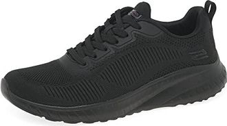 Skechers Femme Bobs Squad Chaos Face Off Footwear, Black Engineered Knit Trim, 39 EU