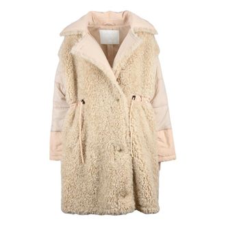 OOF Wear Femme, Manteaux, Beige, Taille: 36 FR Giaccone