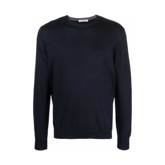 La Fileria Pullover aus Feinstrick mit Rundhalsausschnitt - - Knitwear - Herren - Blau - L