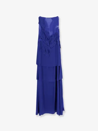 Alberta Ferretti Womens Dress Satin Blue Acetate