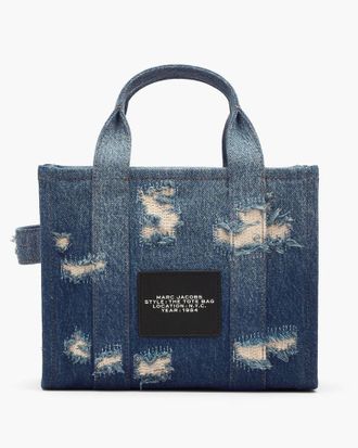 Marc Jacobs Distressed Rip-and-Repair Denim Tote Bag - Blue