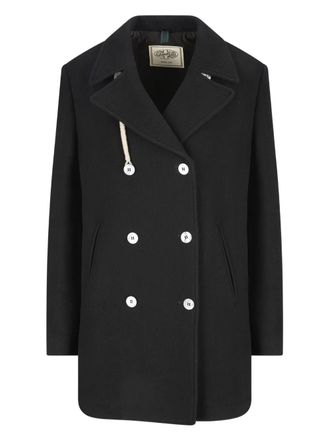 Camplin Doppelreihiger Mantel - Schwarz