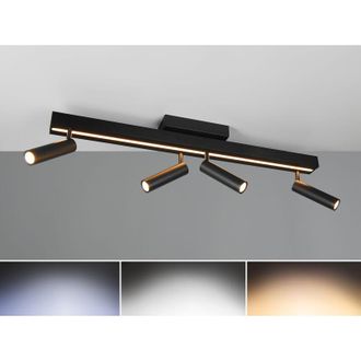 Trio Ausziehbarer led Deckenstrahler zeno mit 4 Spots Schwarz max. Breite 133cm