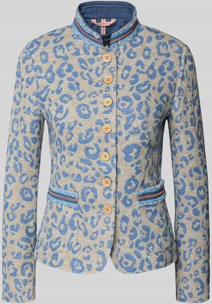 White Label Slim Fit Blazer mit Allover-Animal-Stitching