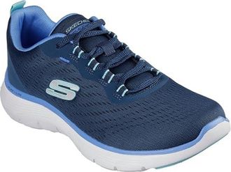 Skechers Femme Flex Appeal 5.0 New Path Basket, Navy Mesh/Blue Trim, 39 EU Large