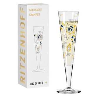 Ritzenhoff Goldnacht 1071044 Fl&ucirc;te &agrave; champagne 200 ml - S&eacute;rie Goldnacht n&deg; 44 - Pi&egrave;ce de design en or v&eacute;ritable - Fabriqu&eacute; en Allemagne