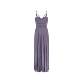 Elisabetta Franchi Metallic Pleated Skirt Belt - - Dresses - Damen - Lila - XS