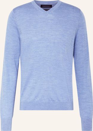 Strokesman's Strokesmans Pullover Aus Merinowolle blau
