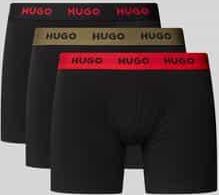 HUGO BOSS Trunks mit elastischem Label-Bund im 3er-Pack Modell BOXER BRIEF