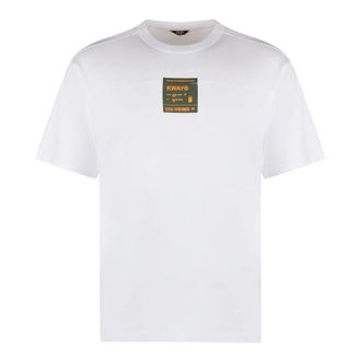 K-Way Fantome Baumwoll-T-Shirt mit Rundhalsausschnitt - - Tops - Herren - Wei&szlig; - L
