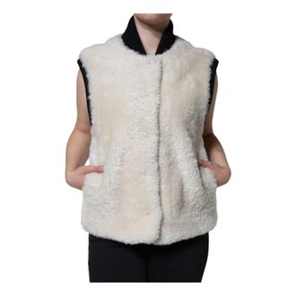 Burberry Shearling Weste Jacke - - Jackets - Damen - Wei&szlig; - M