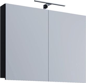 ebuy24 Ebuy24 - VCB1 Bad Wandschrank m Spiegel Spiegelschrank 60 cm inkl. Licht Schwarz